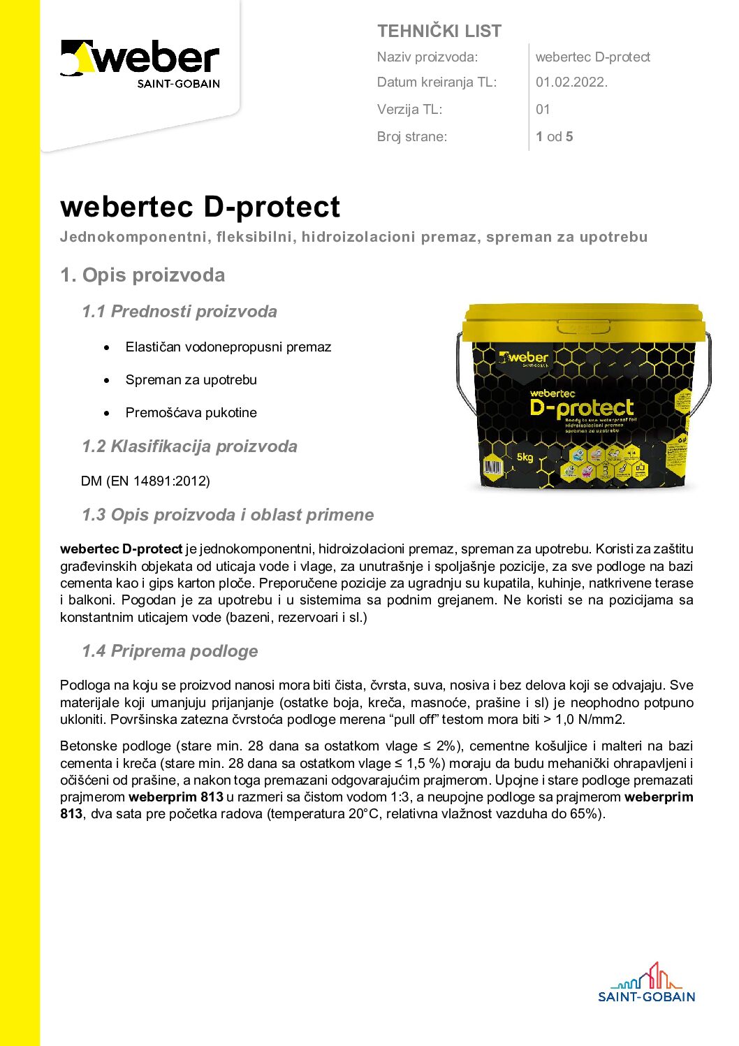 Hidroizolacija D-protect 5Kg | ORNAMENT